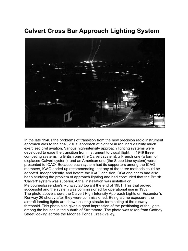 Calvert Cross Bar Approach Lighting System | PDF | Aviation | Aviation ...