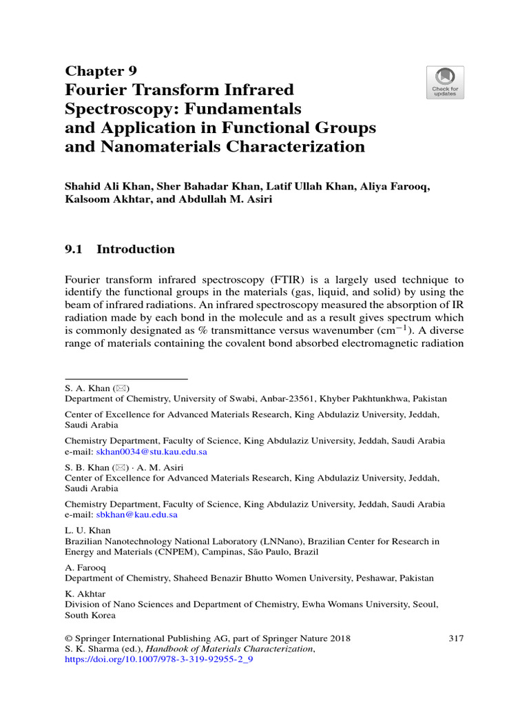 Chapter 9 FTIR | PDF | Infrared Spectroscopy | Electromagnetic Radiation