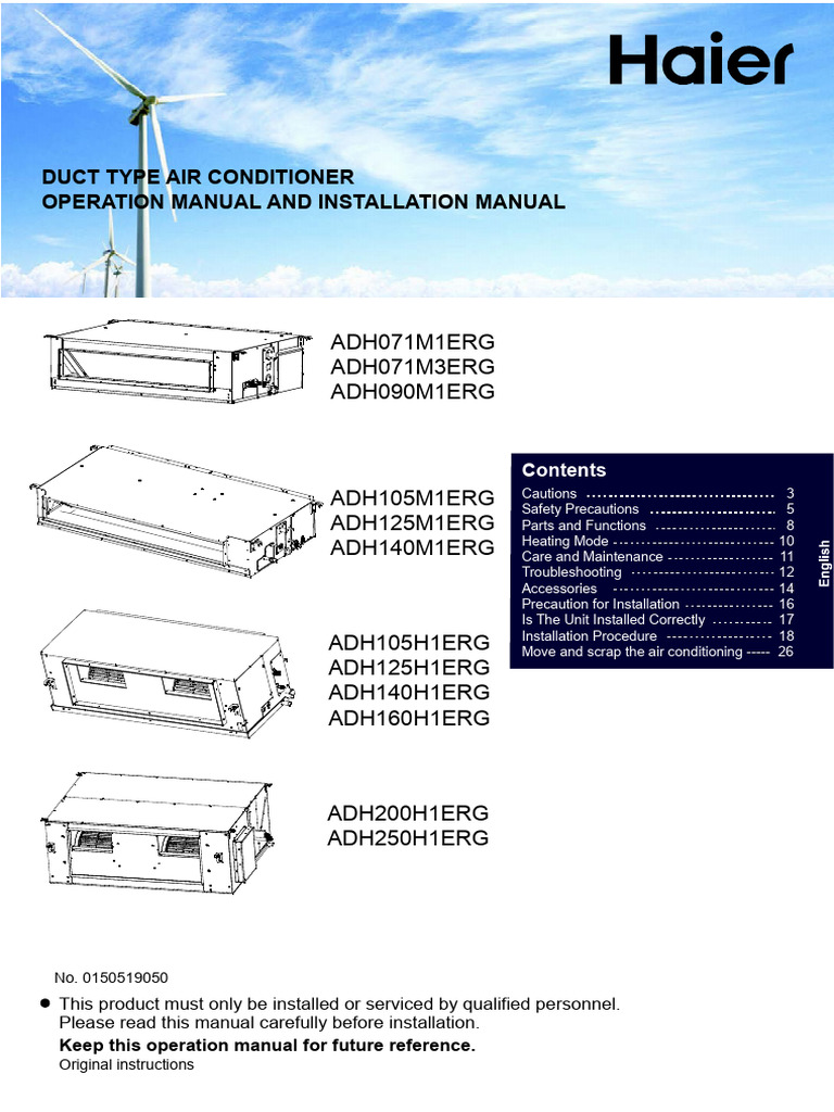 A Indoor Unit Installation Manual | PDF | Air Conditioning | Heat Pump