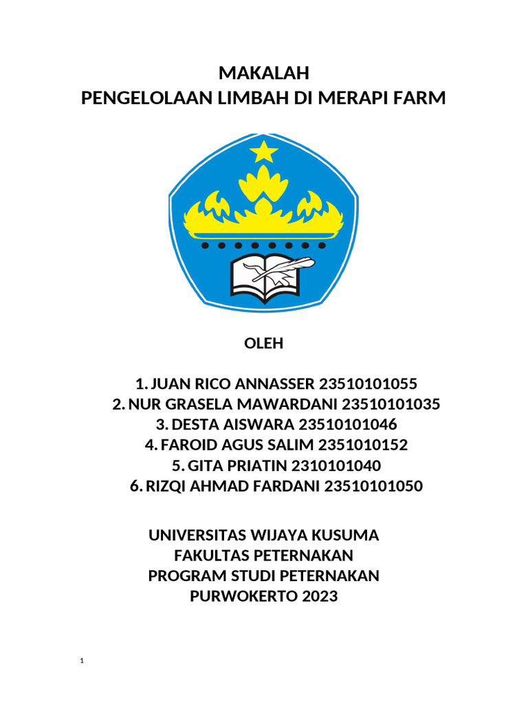 PENGOLAHAN LIMBAH MERAPI FARM | PDF