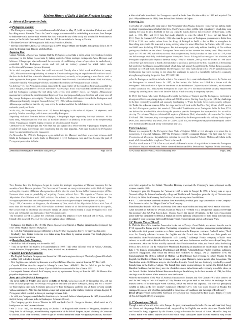 Modern History (Indian) | PDF