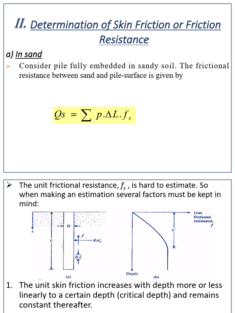 Skin Friction Resistance in Pile Foundations | PDF | Deep Foundation ...