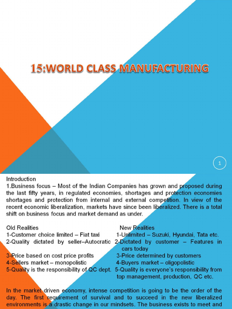 Chapter 15 - World Class Manufacturing | PDF