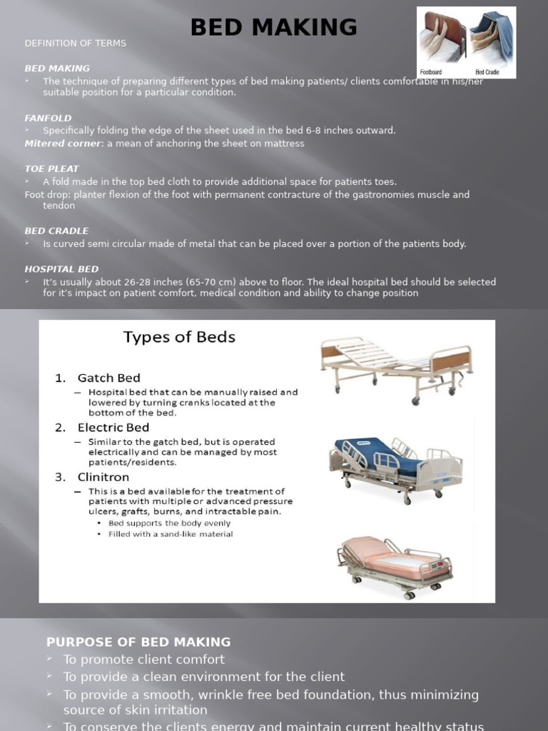 Bed Making and Bed Bath | PDF | Shaving | Bed
