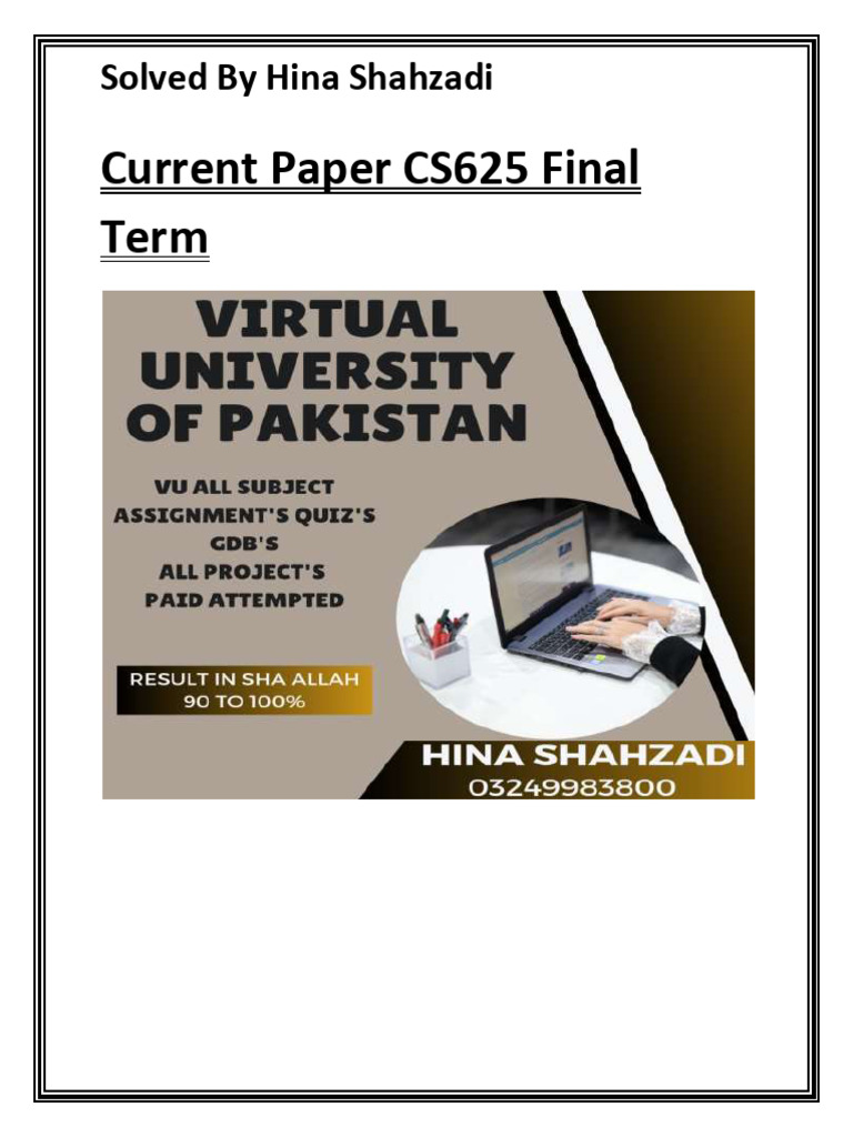 Cs625 Current Paper 2024-1 | PDF