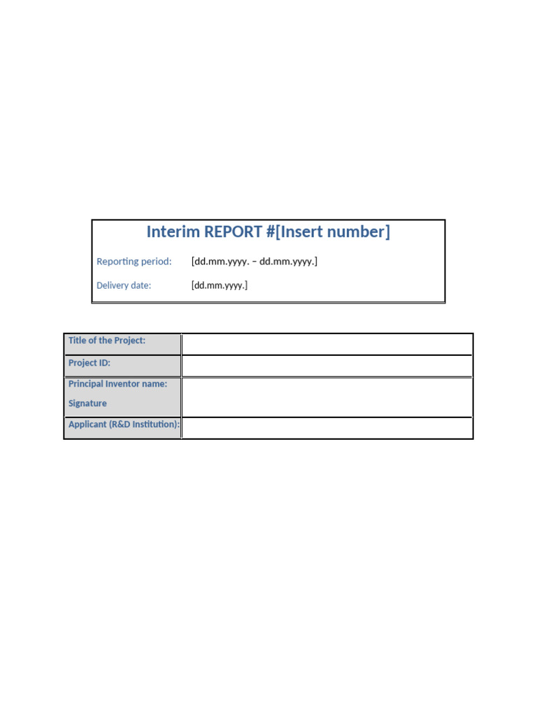 Interim Report Template_vf | PDF