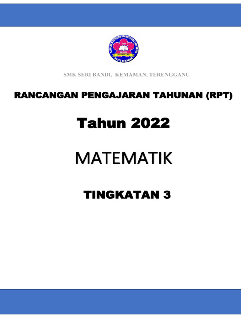 MATEMATIK RPT T3 2022 | PDF