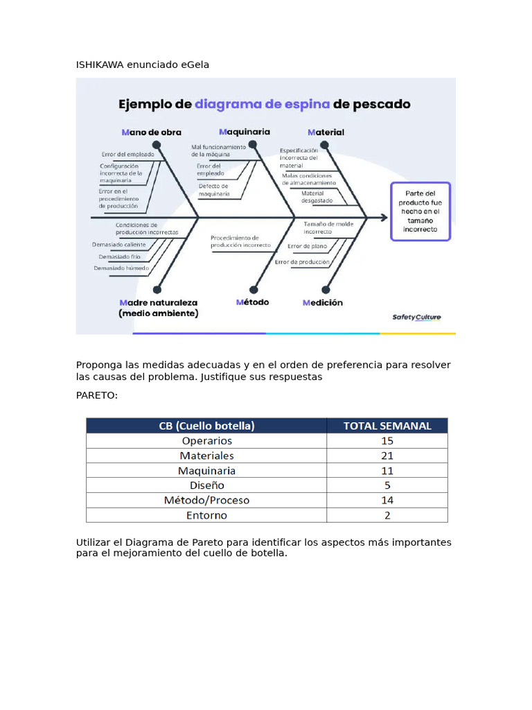 ISHIKAWA PARETO Enunciado Egela | PDF