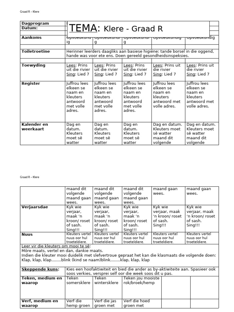 Week 16 Beplanning | PDF