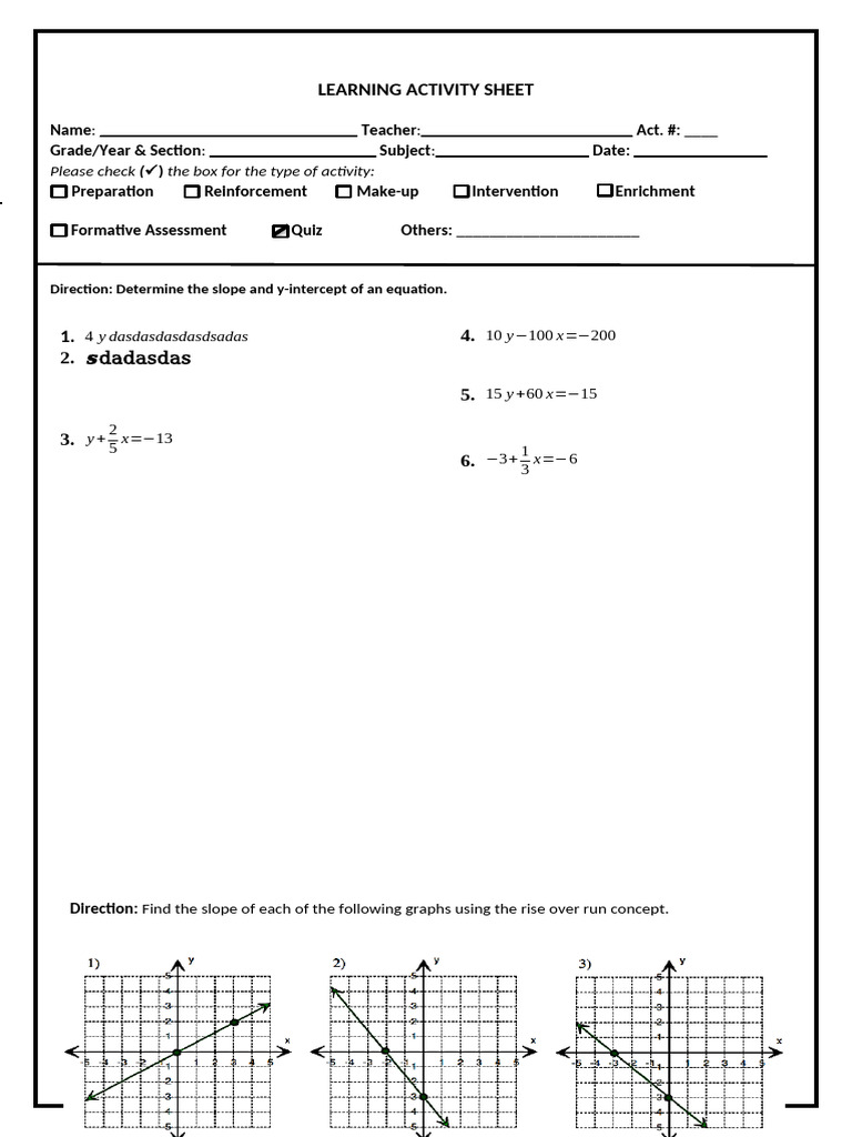 Learning Activity Sheet: Dadasdas | PDF