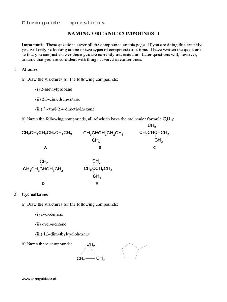 Iupac Practice 2 | PDF