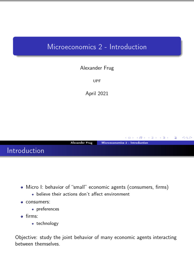 Micro2 Introduction Slides | PDF | Microeconomics | Utility