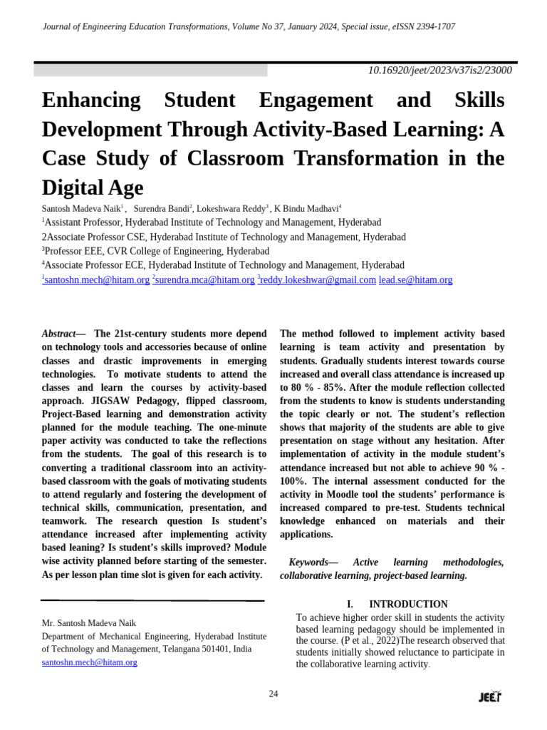 Activity-Based Learning in Engineering Education | PDF | Project Based ...