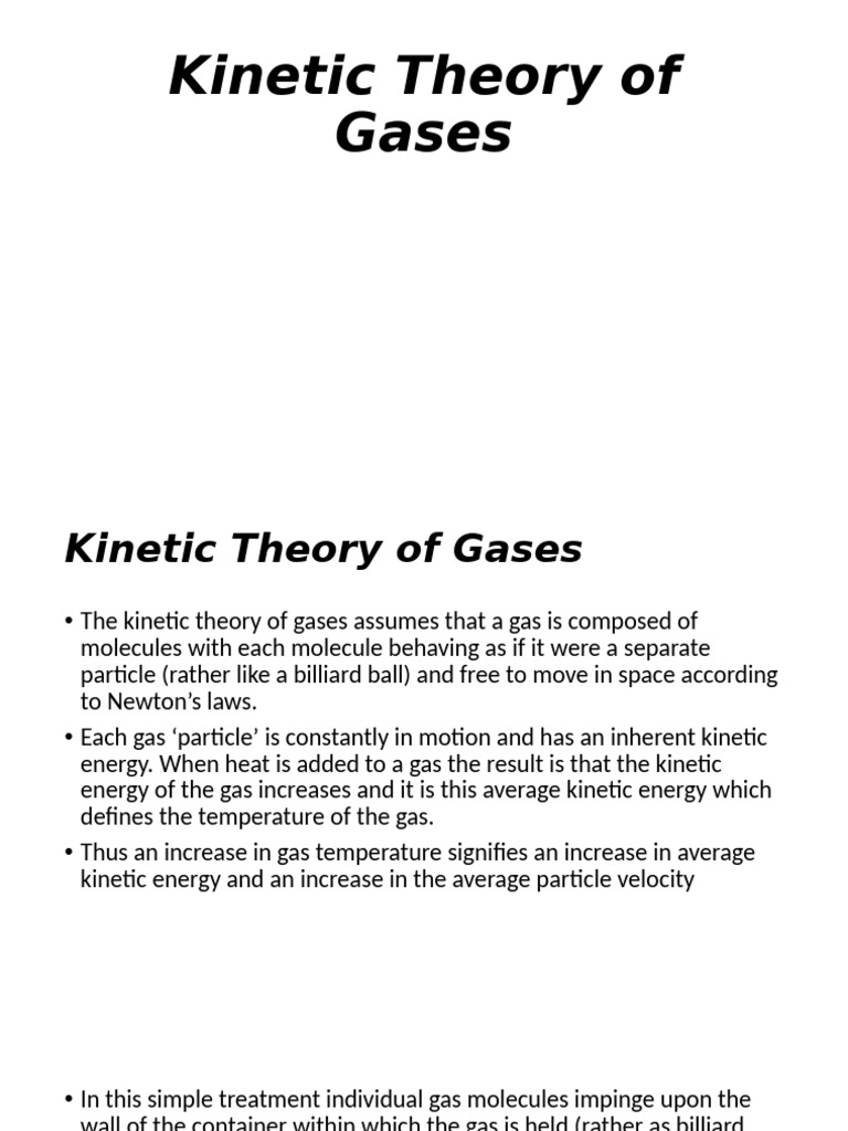 Kinetic Theory and Ideal Gas Laws | PDF | Gases | Mole (Unit)