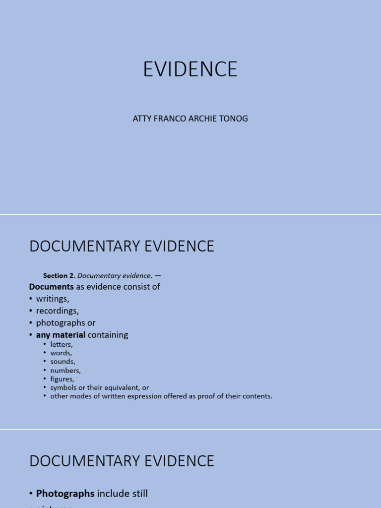 EVIDENCE Module 5 Documentary Evidence | PDF | Evidence | Receipt