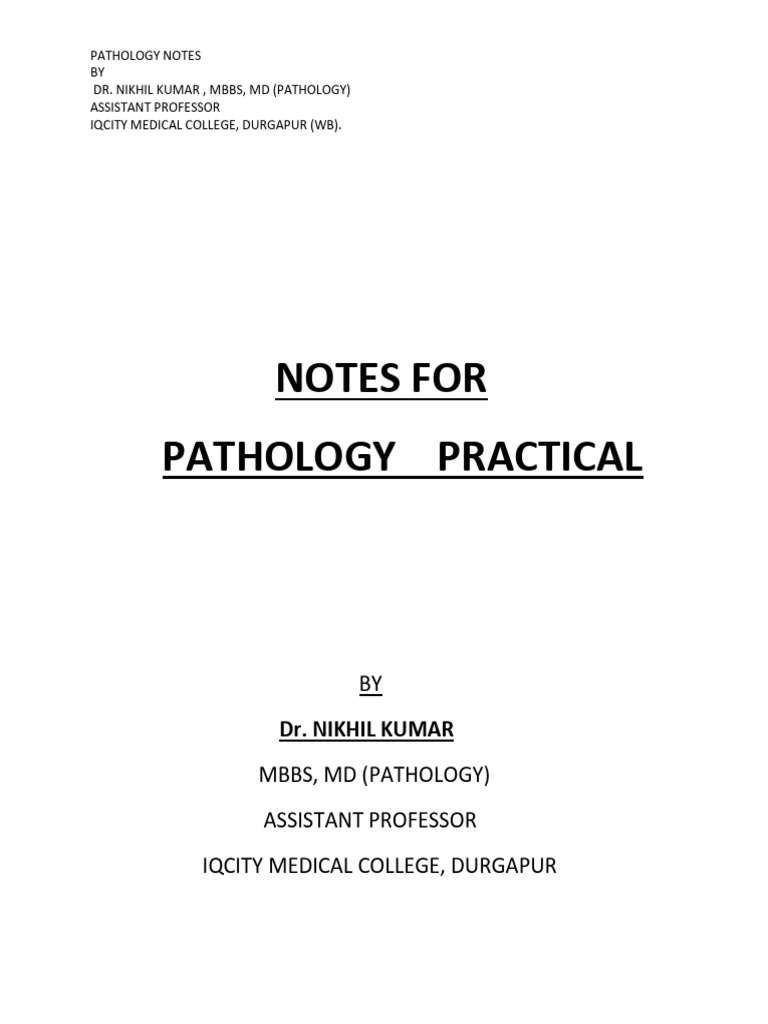 Pathology Practical Notes for MBBS | PDF | Bone Marrow | Anemia
