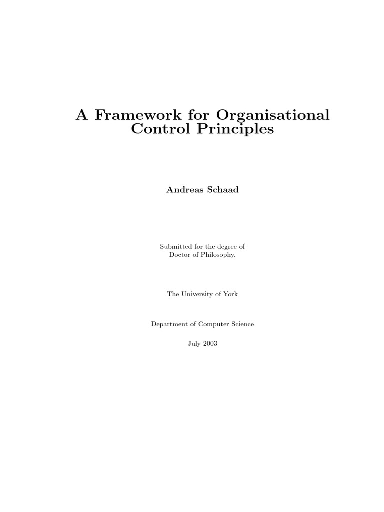 A Framework For Organisational Control Principles | PDF