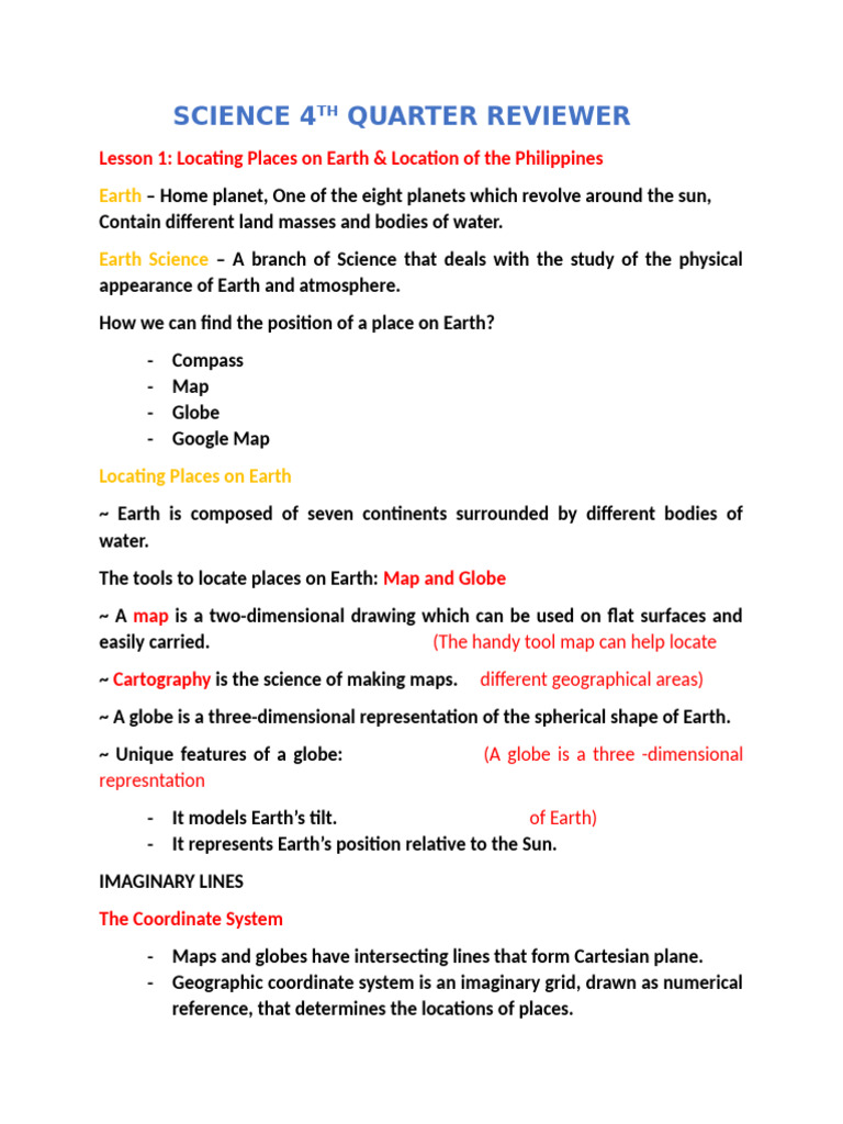 SCIENCE 4TH QUARTER REVIEWER | PDF