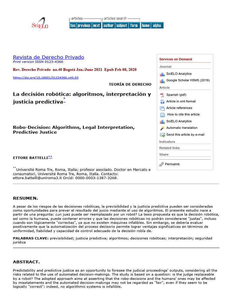 La Decisión Robótica_ Algoritmos, Interpretación y Justicia Predictiva ...