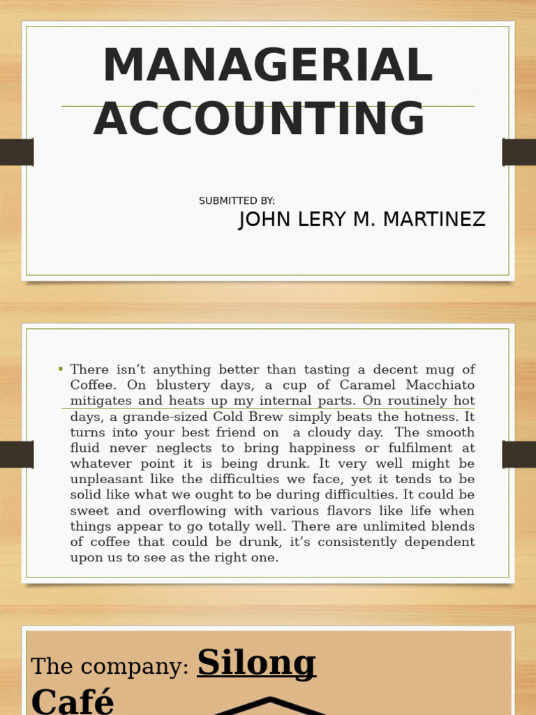 Managerial Accounting - John Lery Martinez | PDF | Coffee | Brand