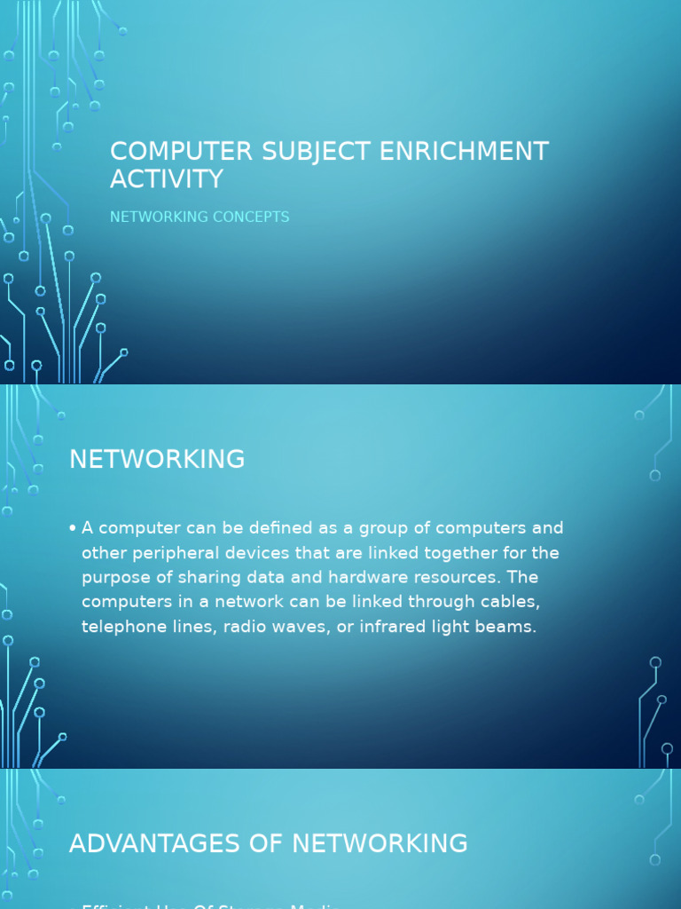 Computer Subject Enrichment Activity | PDF | Network Topology ...