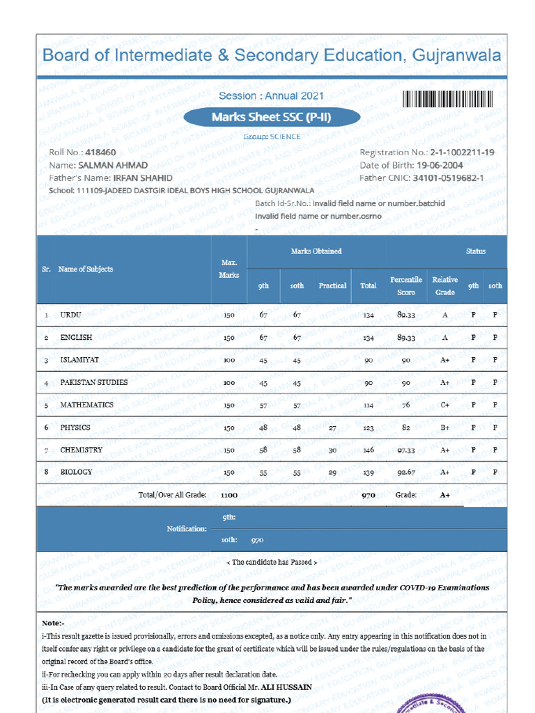 Resultcard (3) | PDF