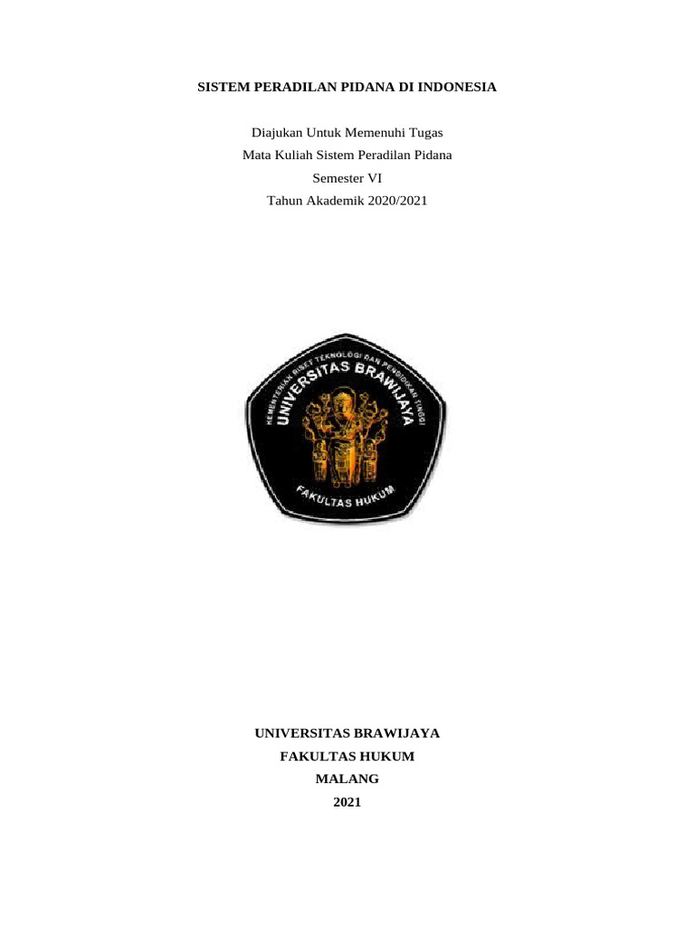 Sistem Peradilan Pidana Indonesia 2021 | PDF