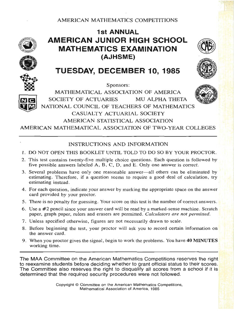 AMC-8-Problems-1985-1998 | PDF