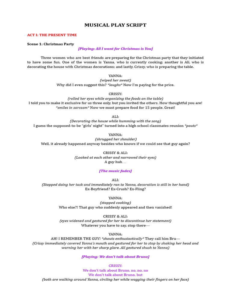MUSICAL PLAY SCRIPT (1) | PDF