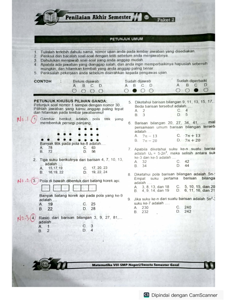 Tugas Matematika Berdasarkan Kisi Kisi Ujia | PDF