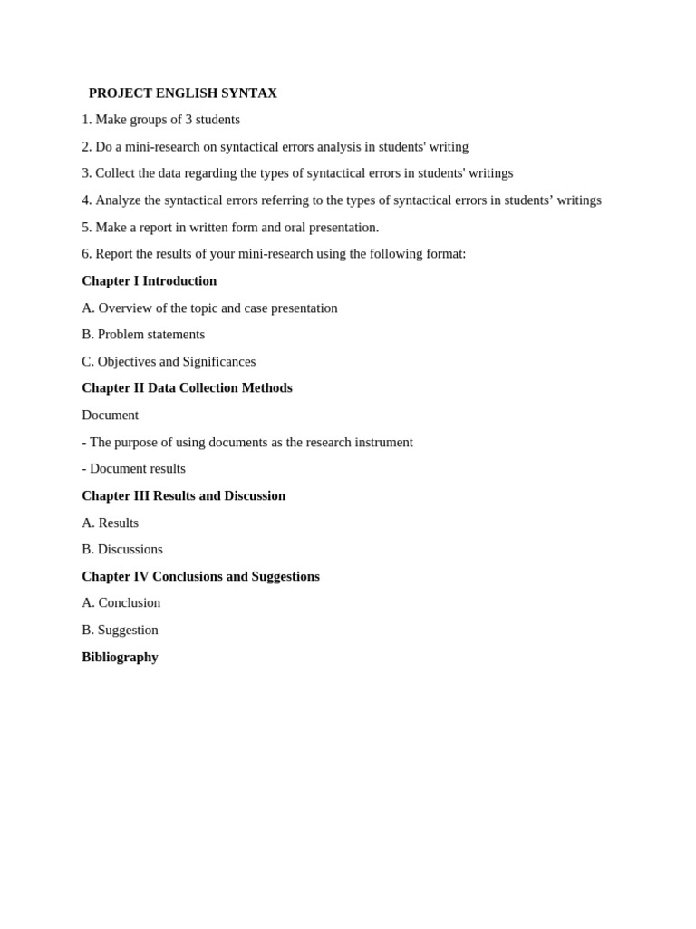 Project English Syntax | PDF