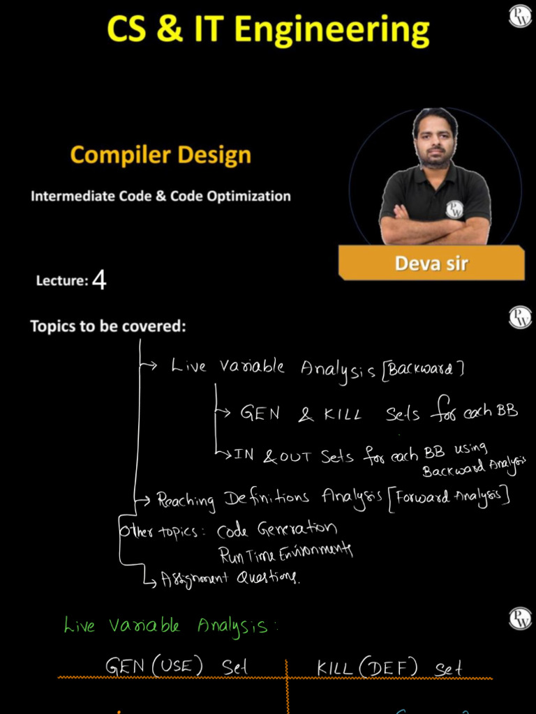 Intermediate Code & Code Optimization 04 - Class Notes | PDF