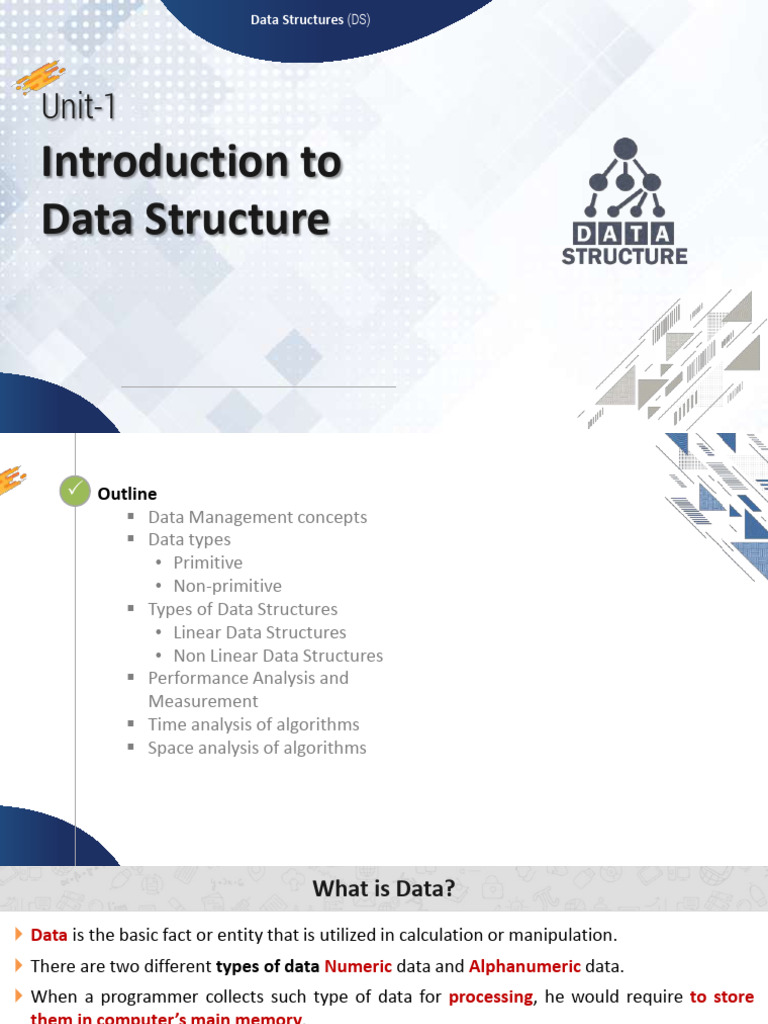 DS TM Study Material Presentations Unit-1TM | PDF | Time Complexity | Data Structure