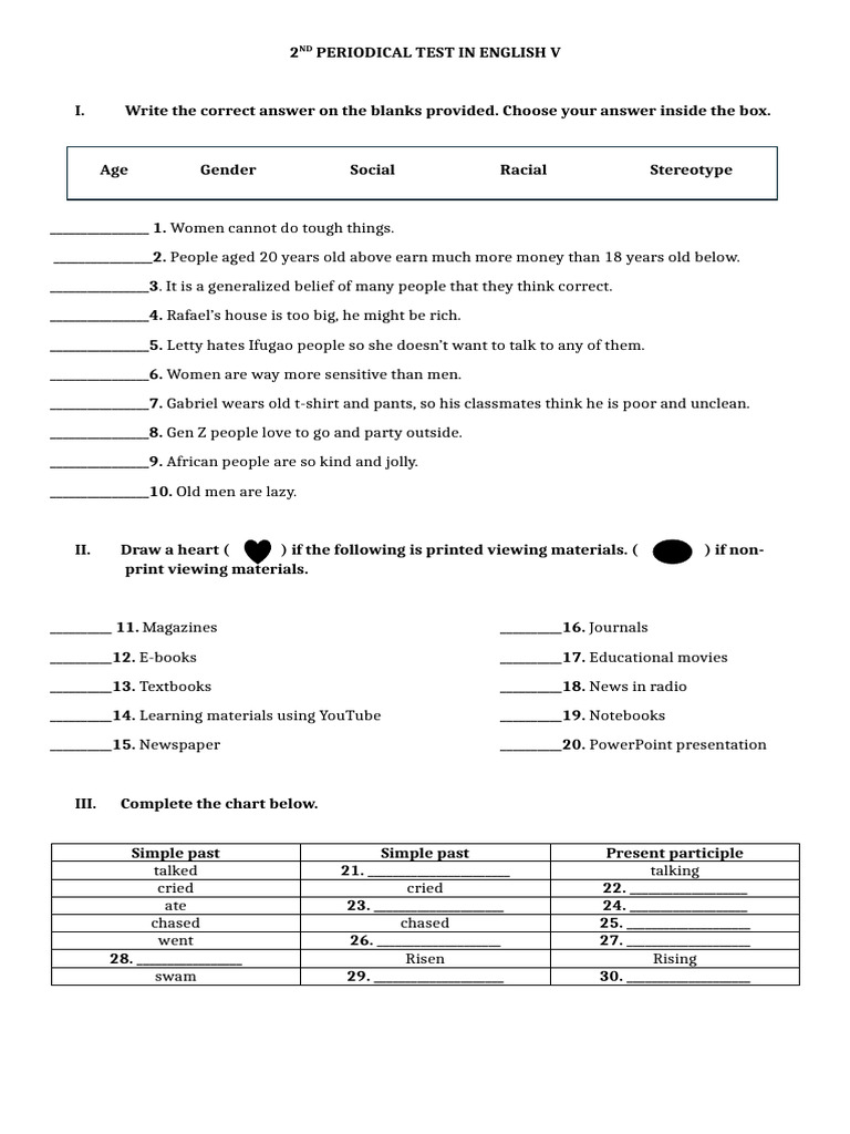 Modified Test in English | PDF | Linguistics