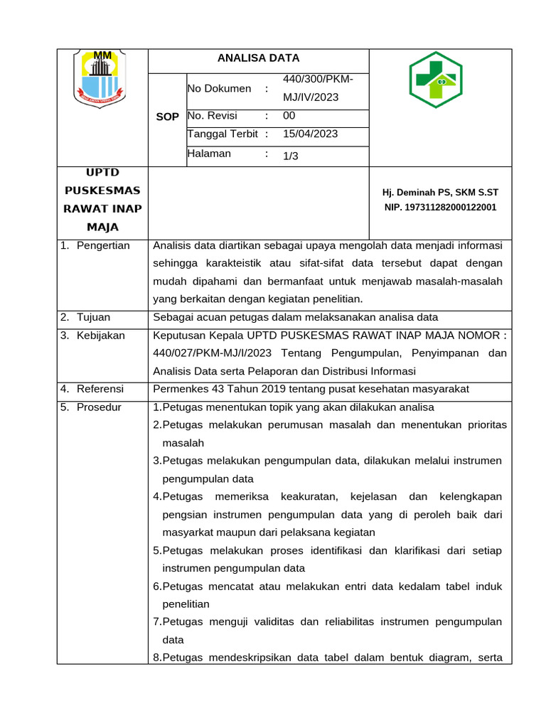 Sop Analisa Data | PDF