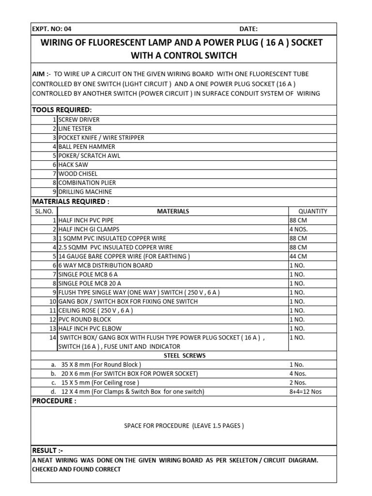 ELECTRICAL LAB EXP 4 | PDF | Electrical Connector | Electrical Wiring