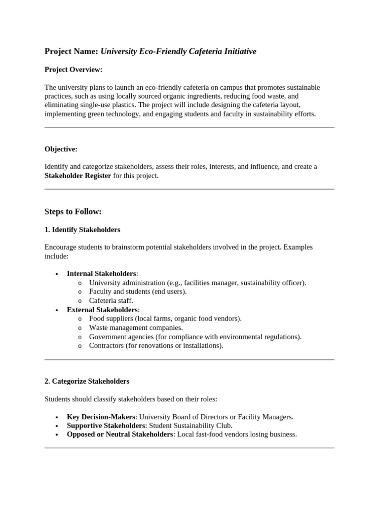 Project Stakeholder Register | PDF | Stakeholder (Corporate ...