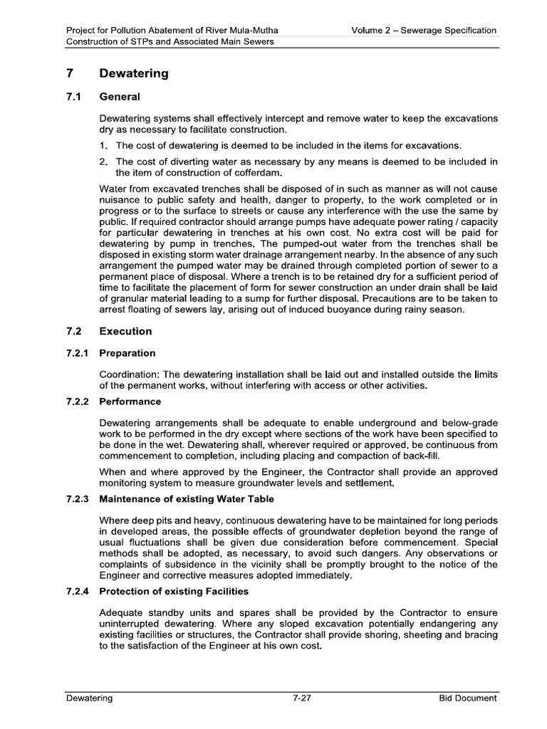 Dewatering | PDF