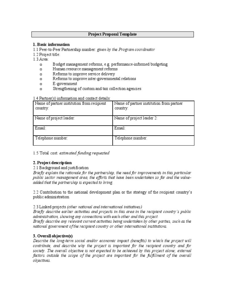 Project Proposal Template-LACMIC | Download Free PDF | Public ...