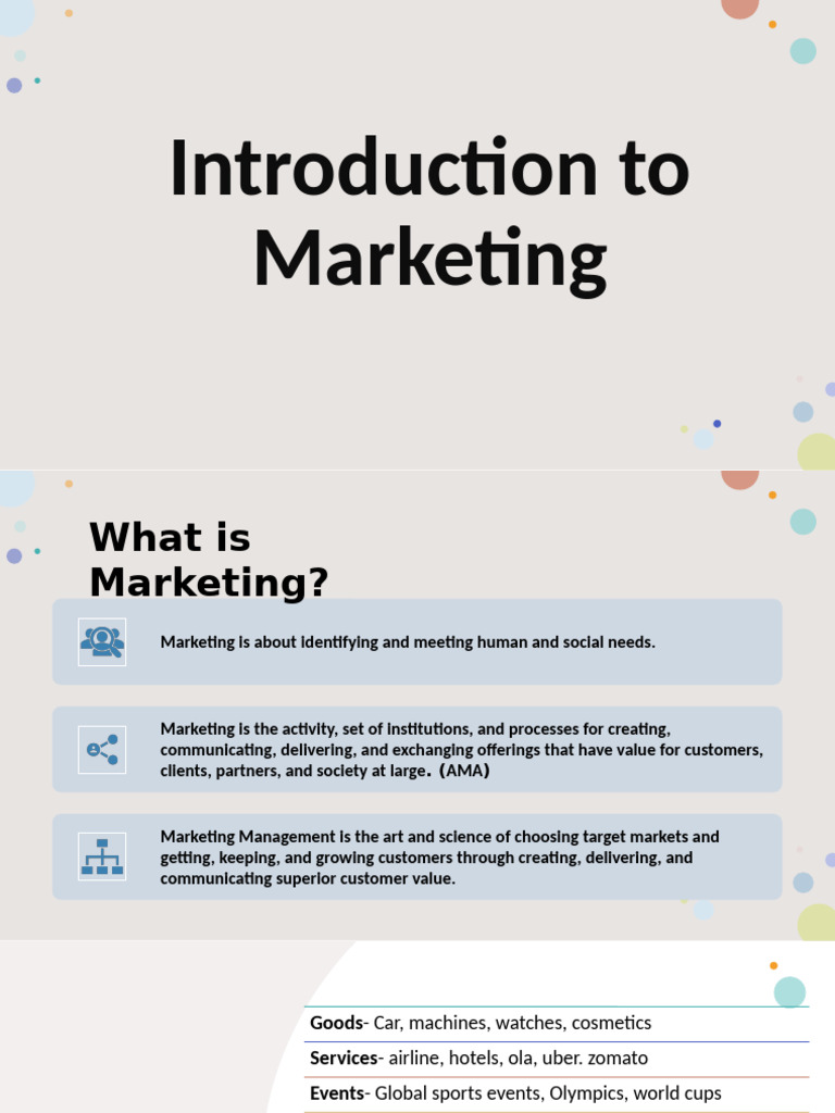 Introduction To Marketing | PDF | Marketing | Brand