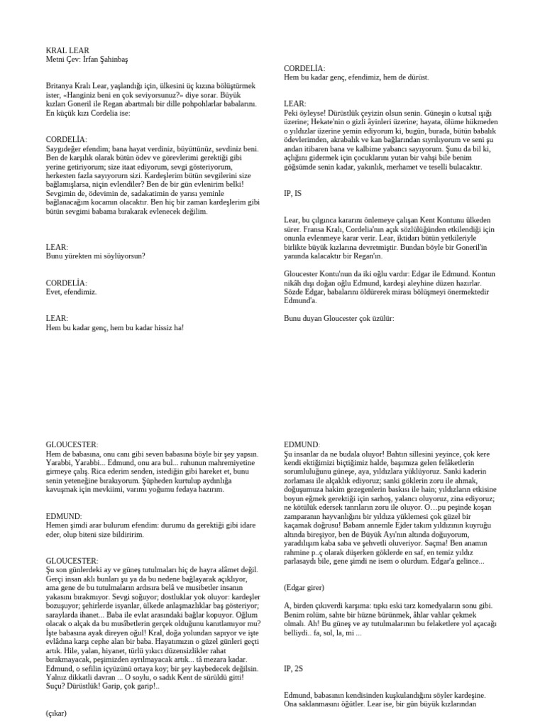 William Shakespeare - Kral Lear | PDF