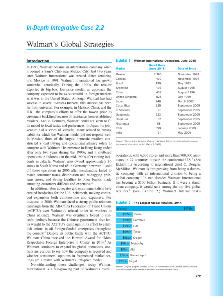 Con-Walmart Global Strategy | PDF | Walmart | Retail