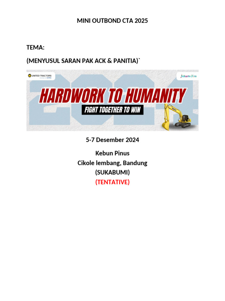 Mini Outbond Cta 2025 | PDF