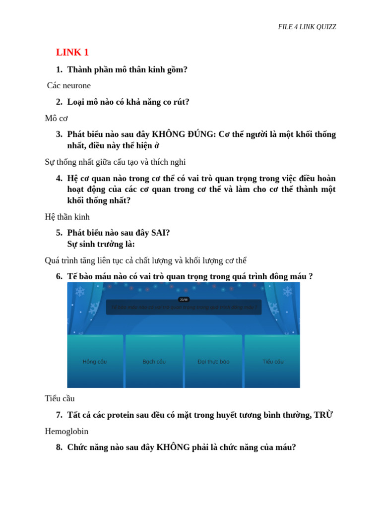4 Link Quizz | PDF