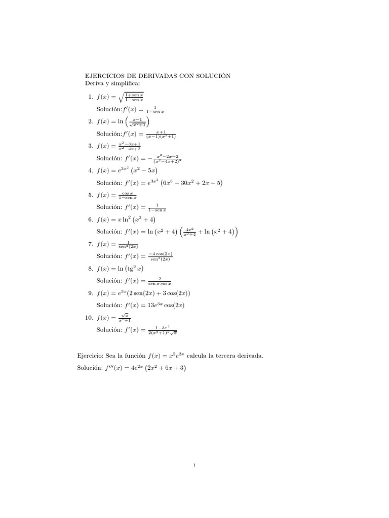 Ej Derivadas Con Soluci N PDF | PDF