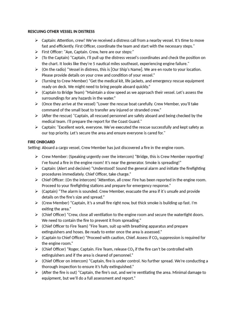 Rescuing Other Vessel in Distress | PDF | Sea Captain | Firefighting