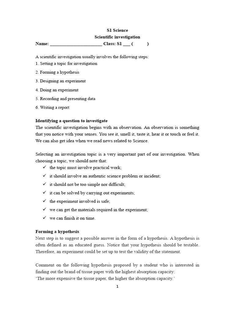 scientific investigation guide | PDF | Experiment | Cartesian ...