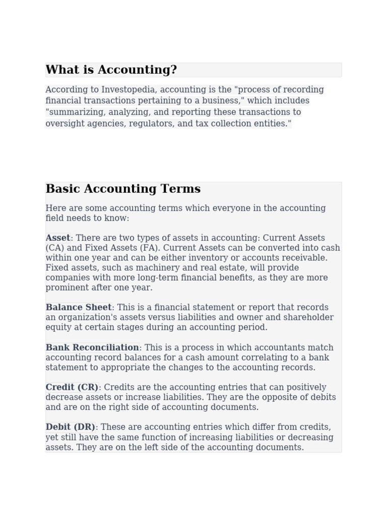 What is Accounting | PDF | Debits And Credits | Equity (Finance)