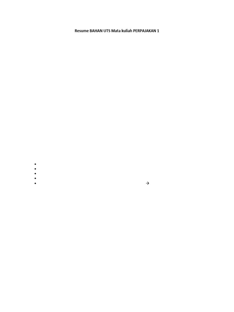 BAHAN UTS matkul PERPAJAKAN 1 | PDF