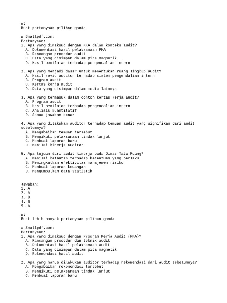 Modul Penyusunan KKA 2020 OK Compressed Generate-Quiz | PDF